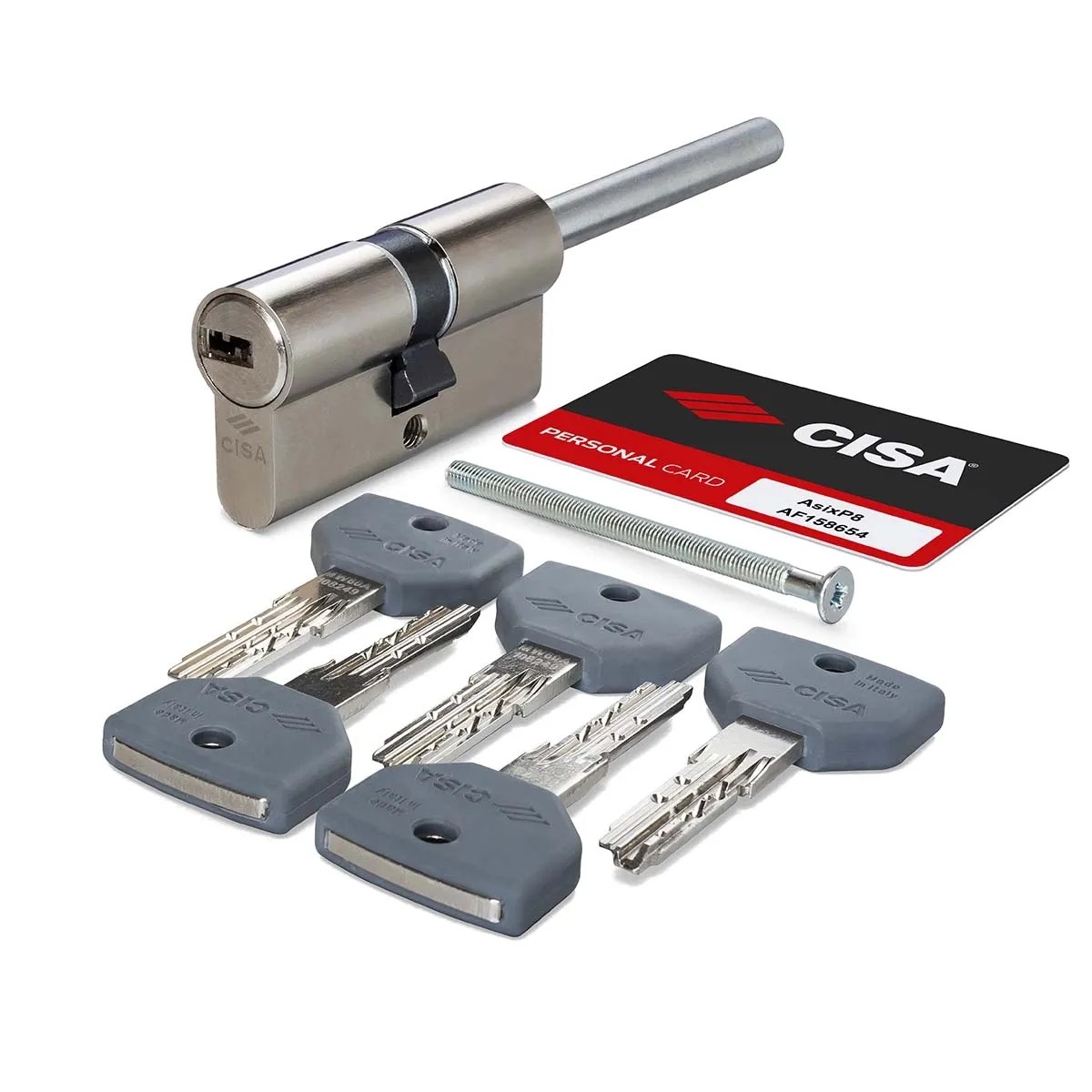 Cilindro europeo di sicurezza con codolo Cisa Asix P8 misura 30/50 mm ...