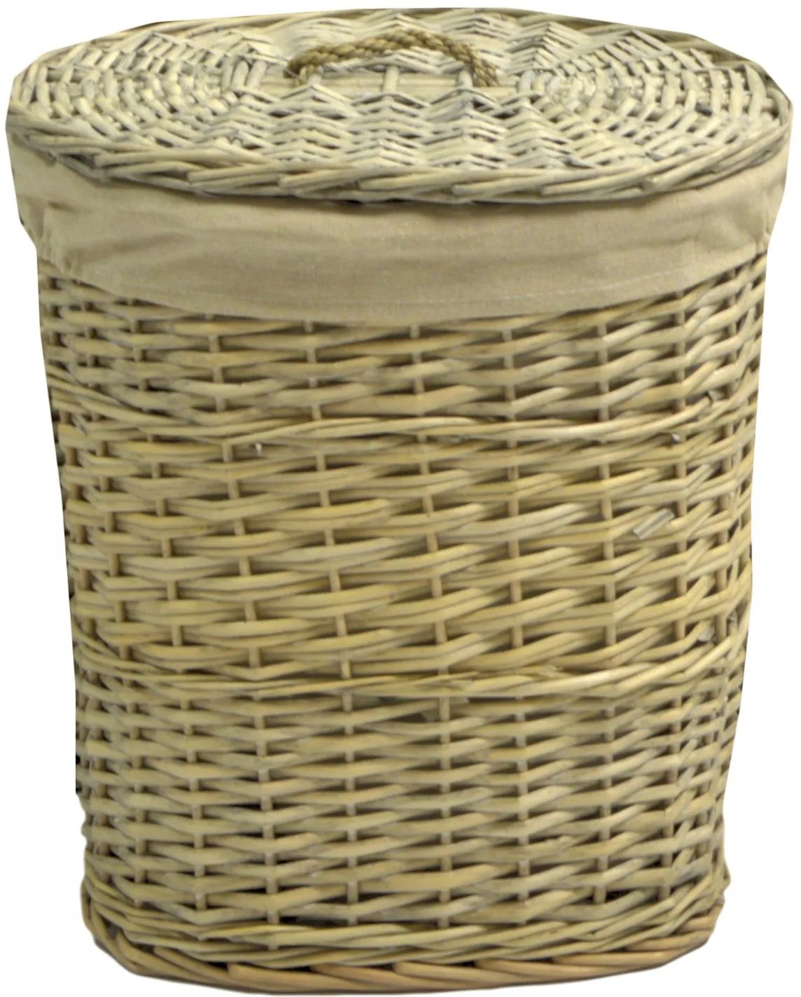 Cestone portabiancheria vimini con fodera interna e coperchio 52 x 40 x ...