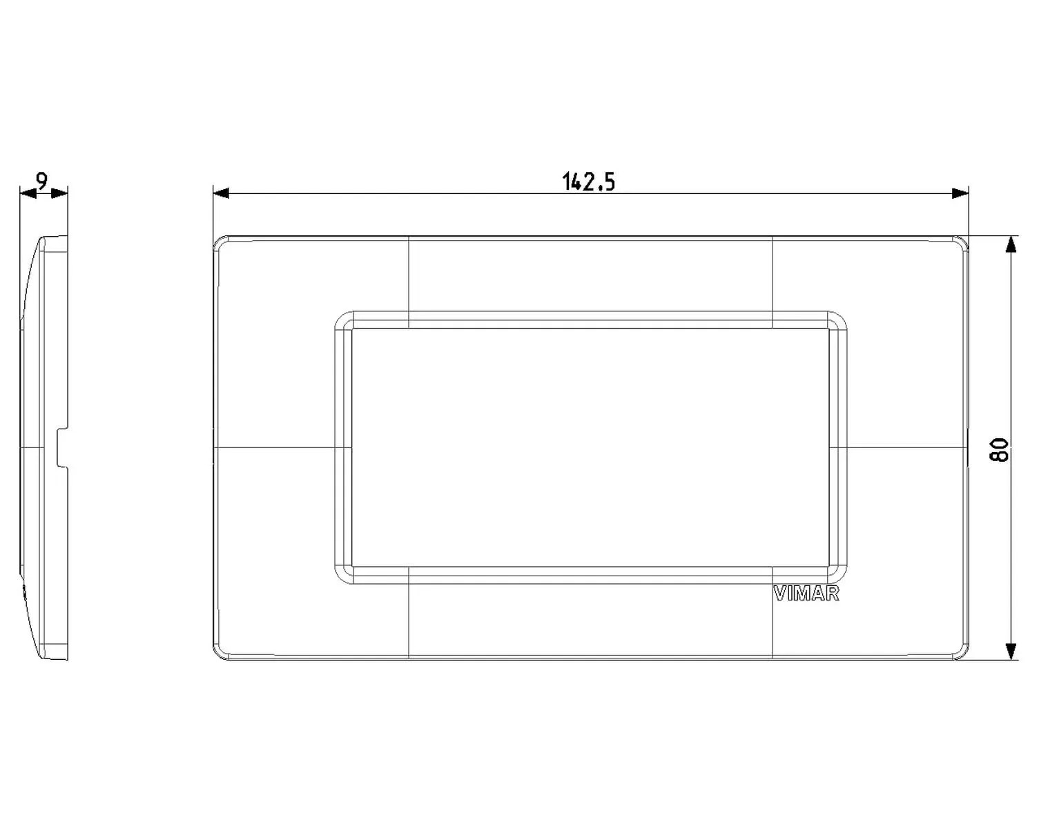 Placca plana Vimar per presa corrente 4M nero acquista da OBI