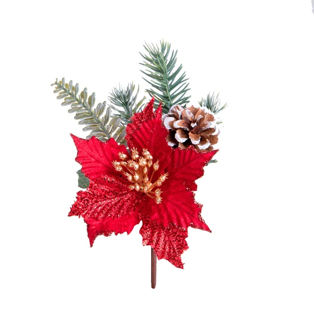 Pick con stella e pigna rosso H 12 cm acquista da OBI