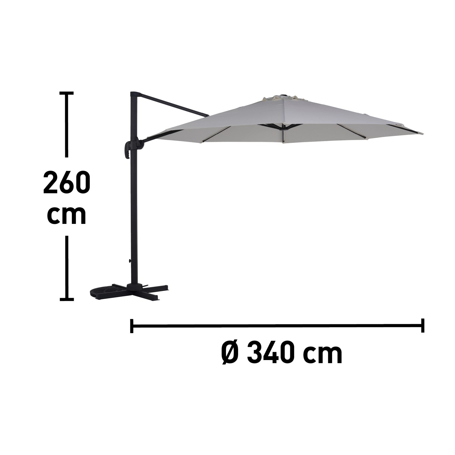 Ombrellone da giardino a palo decentrato Ø 340 cm ecrù acquista da OBI