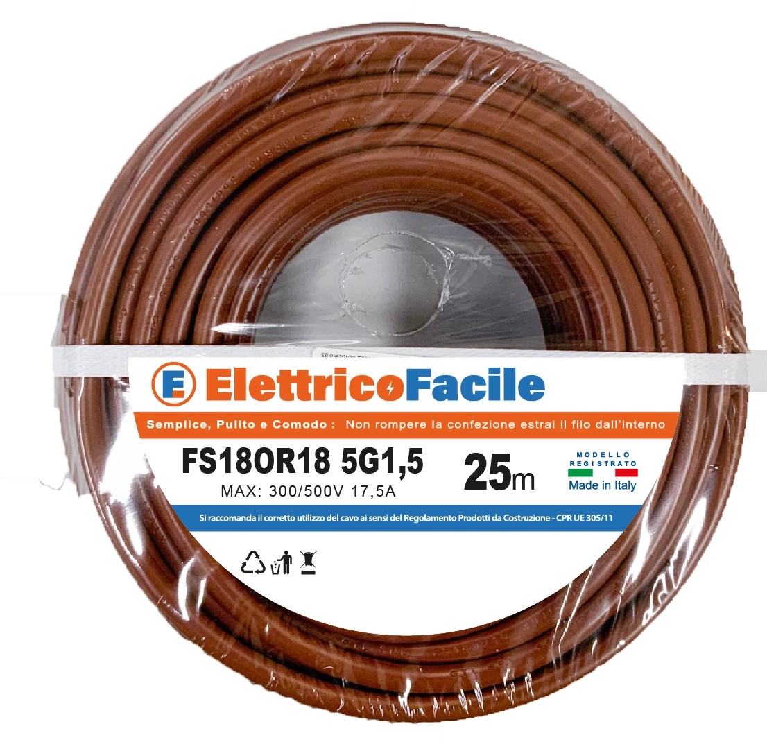 Cavo FS18OR18 5x1,5 mm² 25 m marrone acquista da OBI