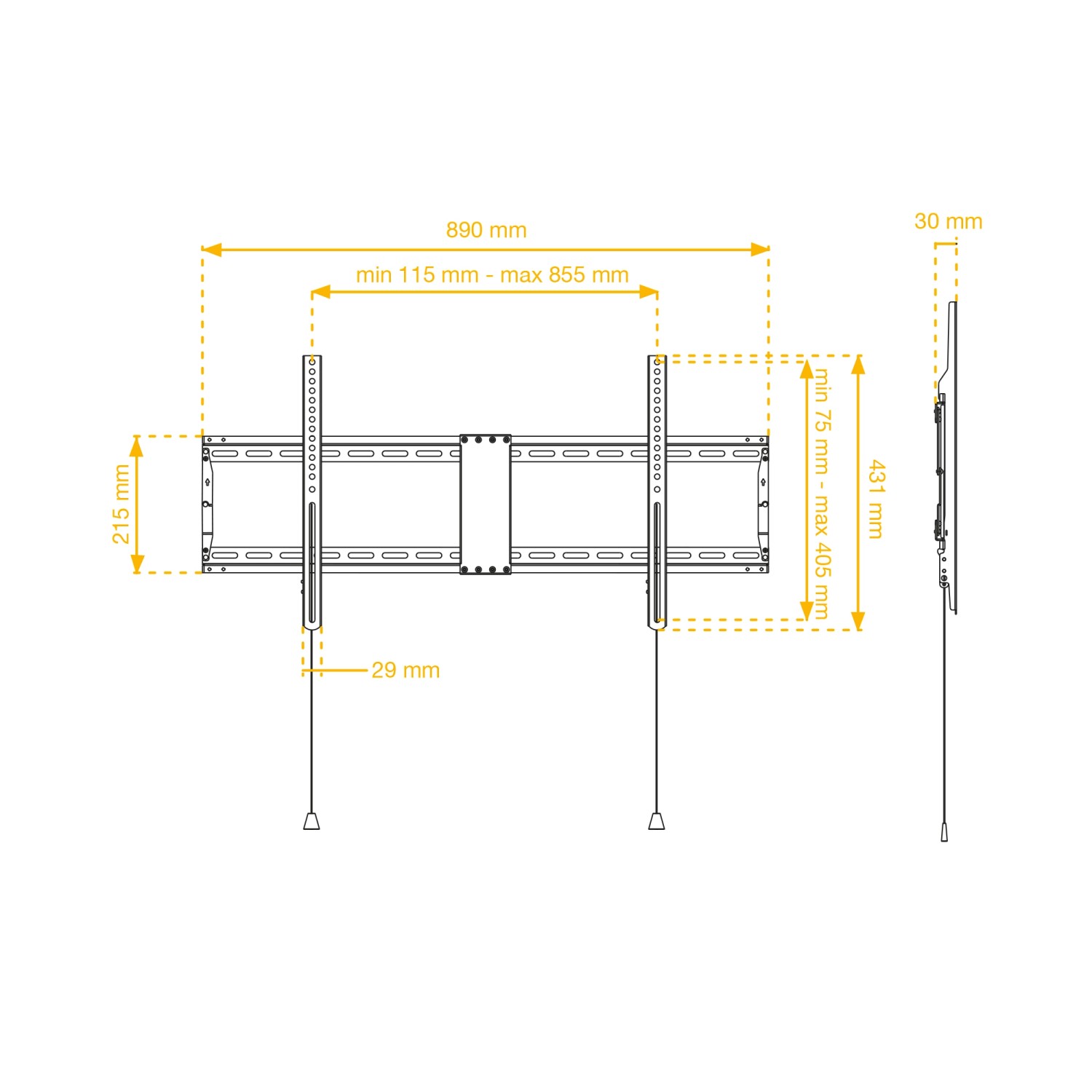 Staffa TV a muro 70/90 pollici nero acquista da OBI