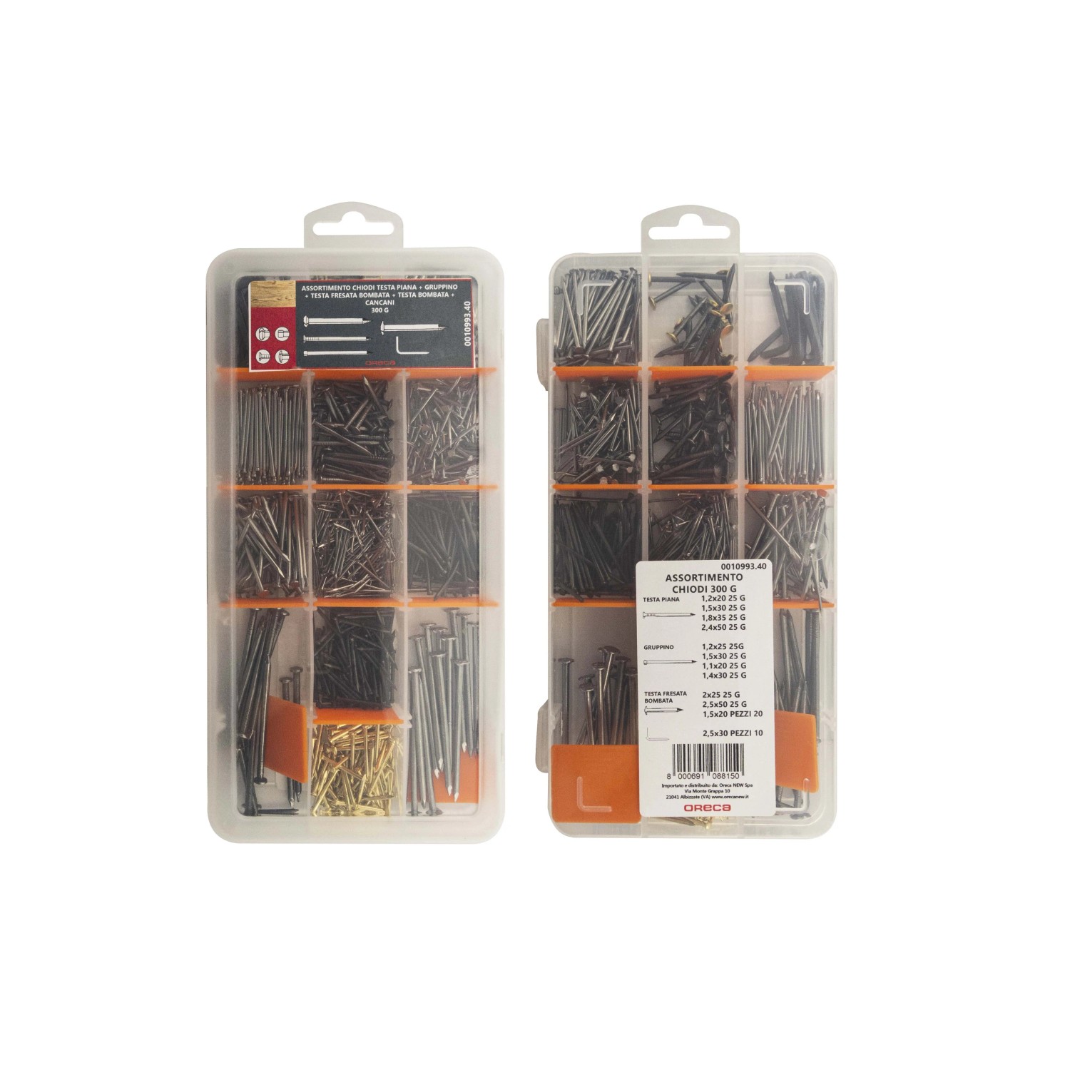 Assortimento chiodi testa piana/fresata bombata/gruppino/cancani 300g ...