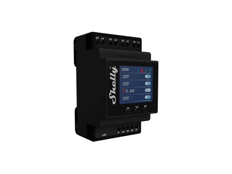 Relè Smart Home Wifi LAN Bluetooth Shelly Pro 4PM 4 Canali Barra DIN ...