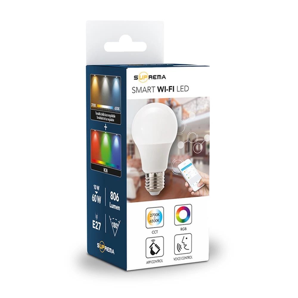 Lampadina led Smart Wi-Fi Goccia RGB+CCT 180° E27 10W 806lm acquista da OBI