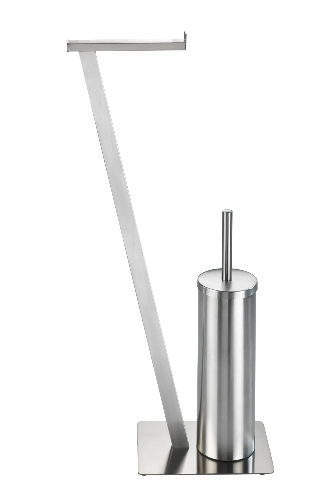 Piantana portarotolo e portascopino bagno Wenko Lirio H 68,5 cm grigio ...