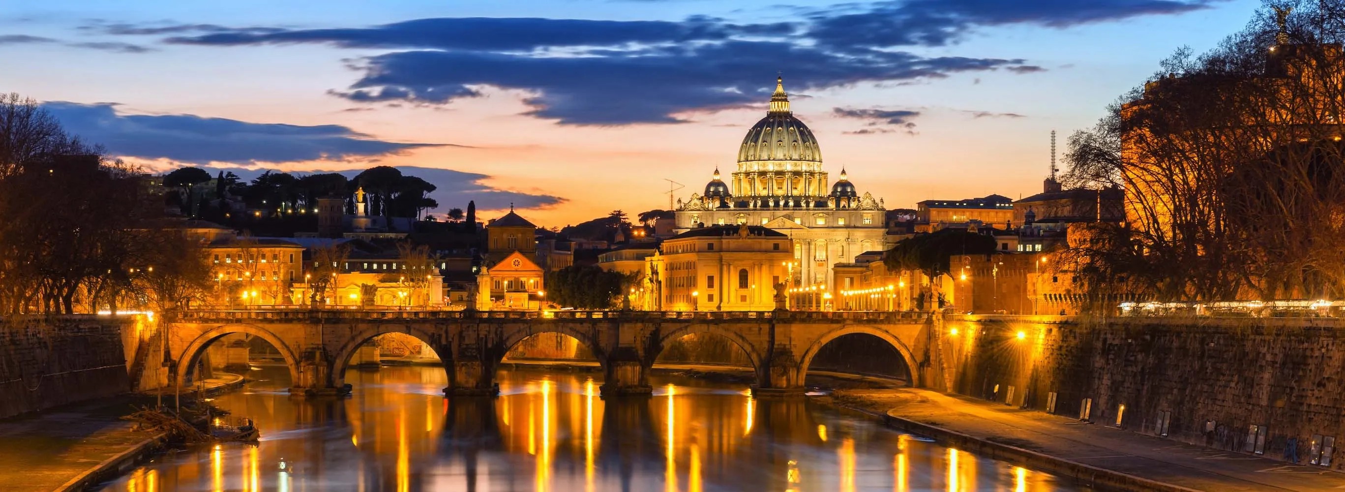 Stampa su tela Basilica di San Pietro di notte 40x120 cm acquista da OBI