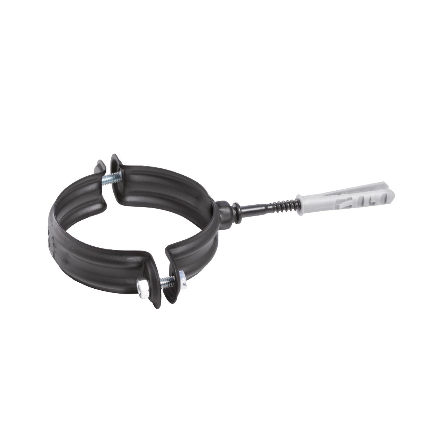 Fascetta leggera diam. 100 con vite e tassello vern.polv.col.nero ...