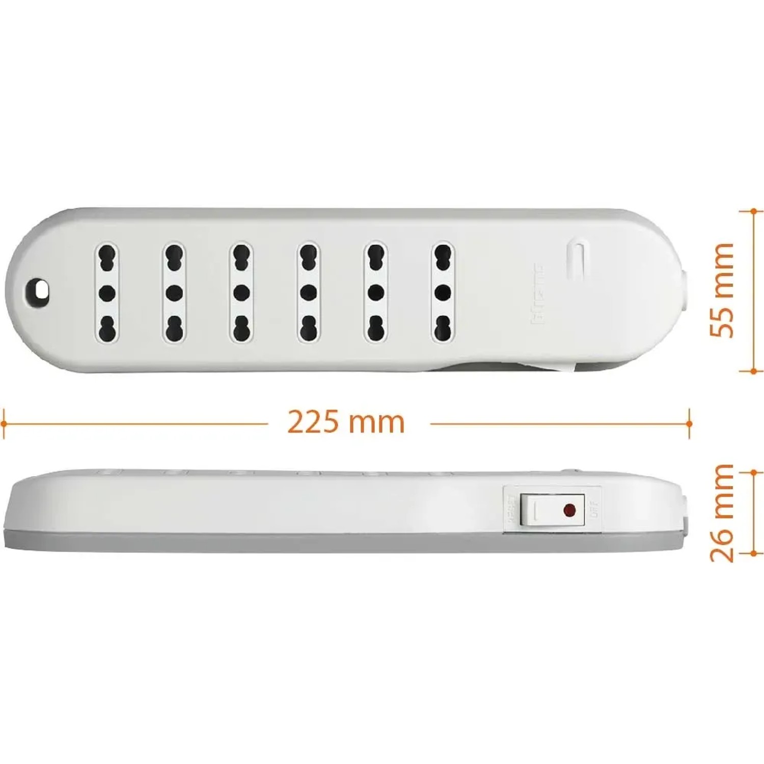 Multipresa 6 prese interruttore sicurezza Bticino 2.500 W 10/16A bianco ...