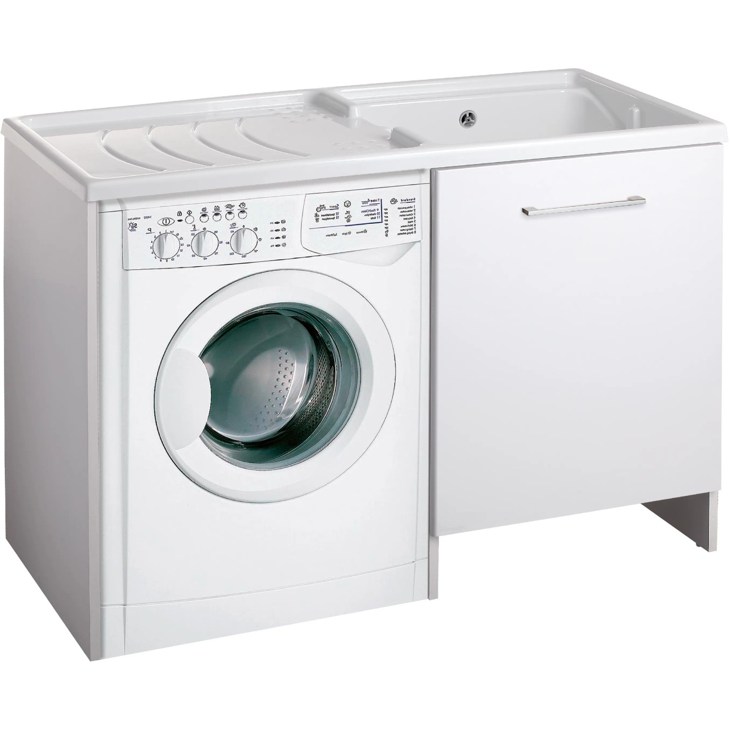 Mobile lavatoio in legno 124x60 finitura bianco lucido acquista da OBI