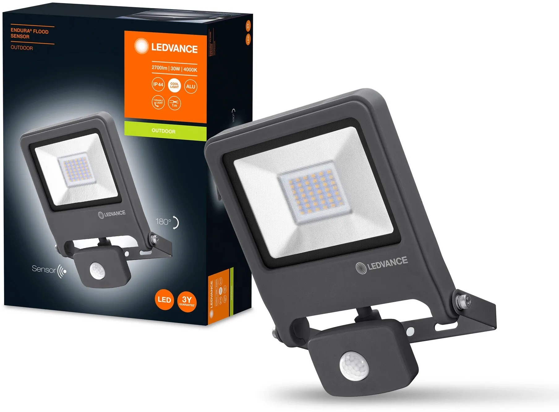 Proiettore LED Endura Flood Sensor 2700 lm bianco neutro 22,3x6,6x17 cm ...