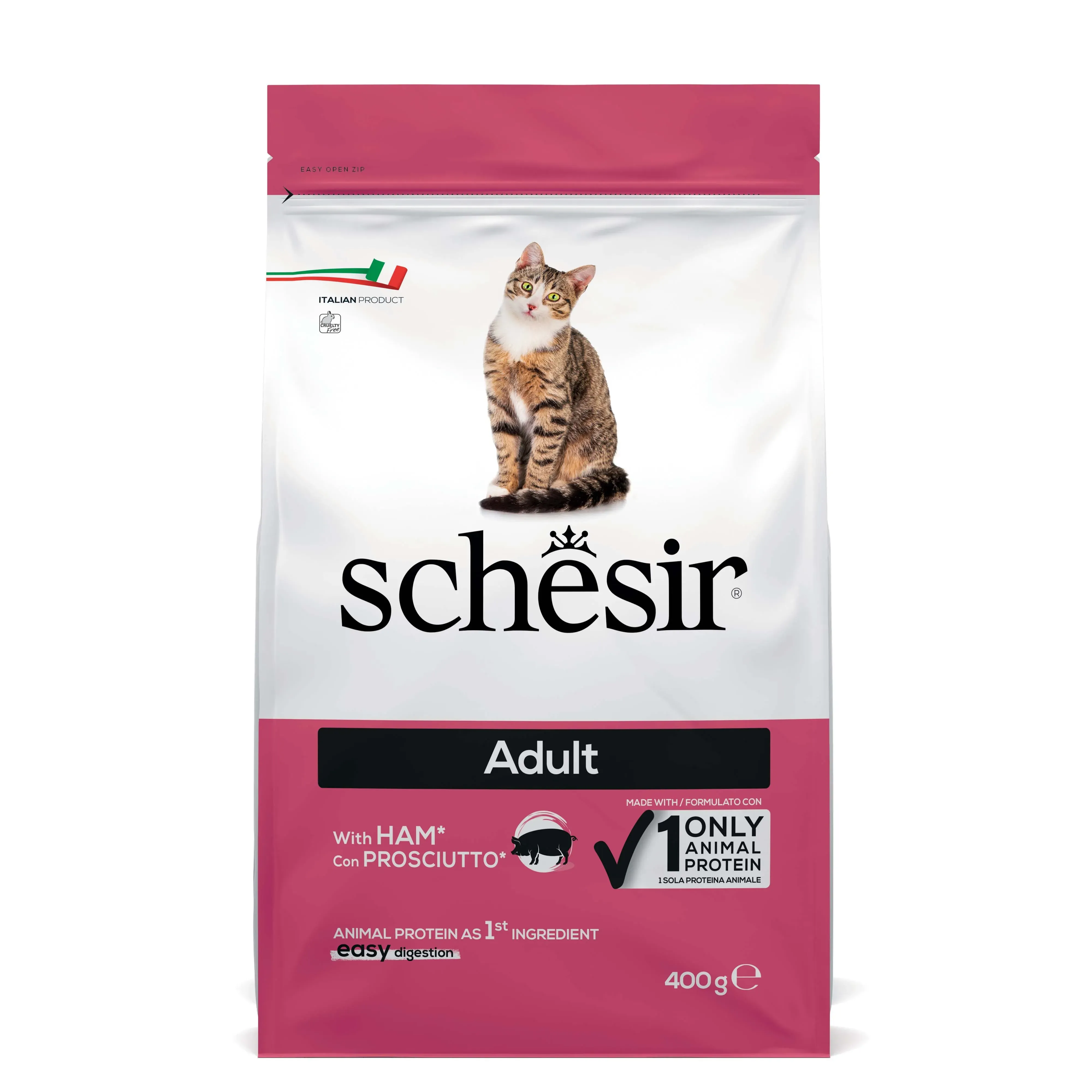 Croccantini per gatto Schesir Adult con prosciutto 400 g | OBI