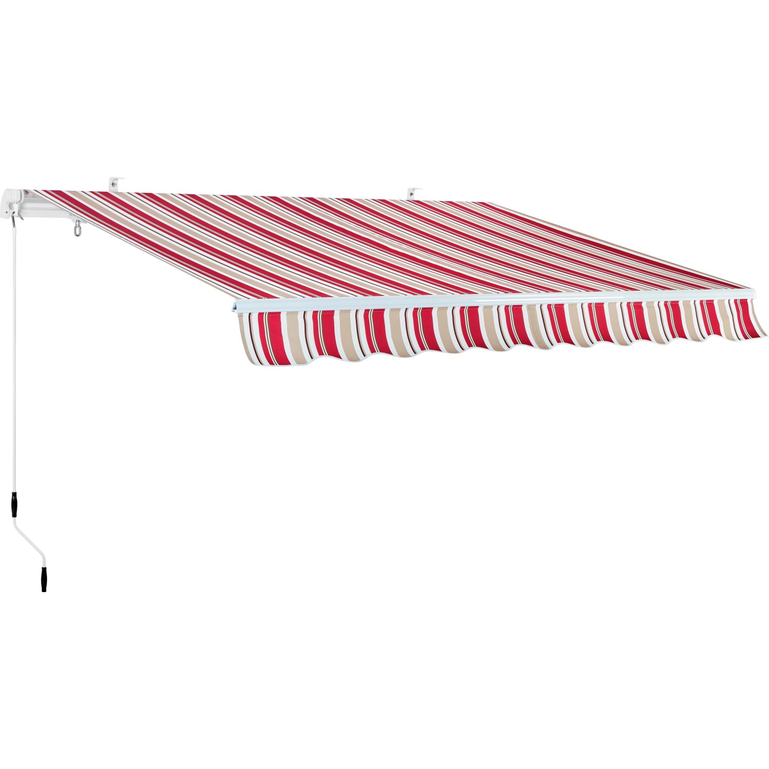 Tenda da sole a braccio reclinabile 395x250 cm beige/bordeaux acquista ...