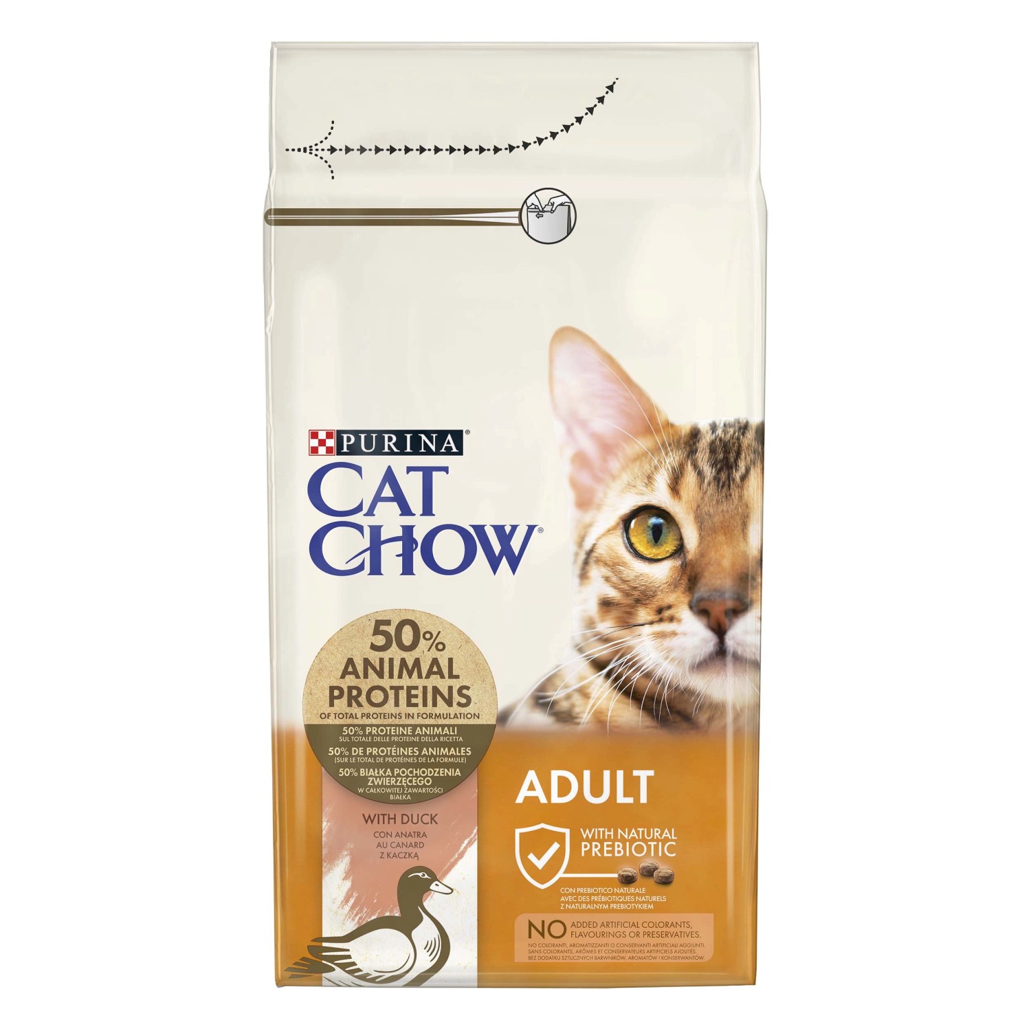 Croccantini per gatti Purina Cat Chow Adult ricco in anatra 1,5 kg ...