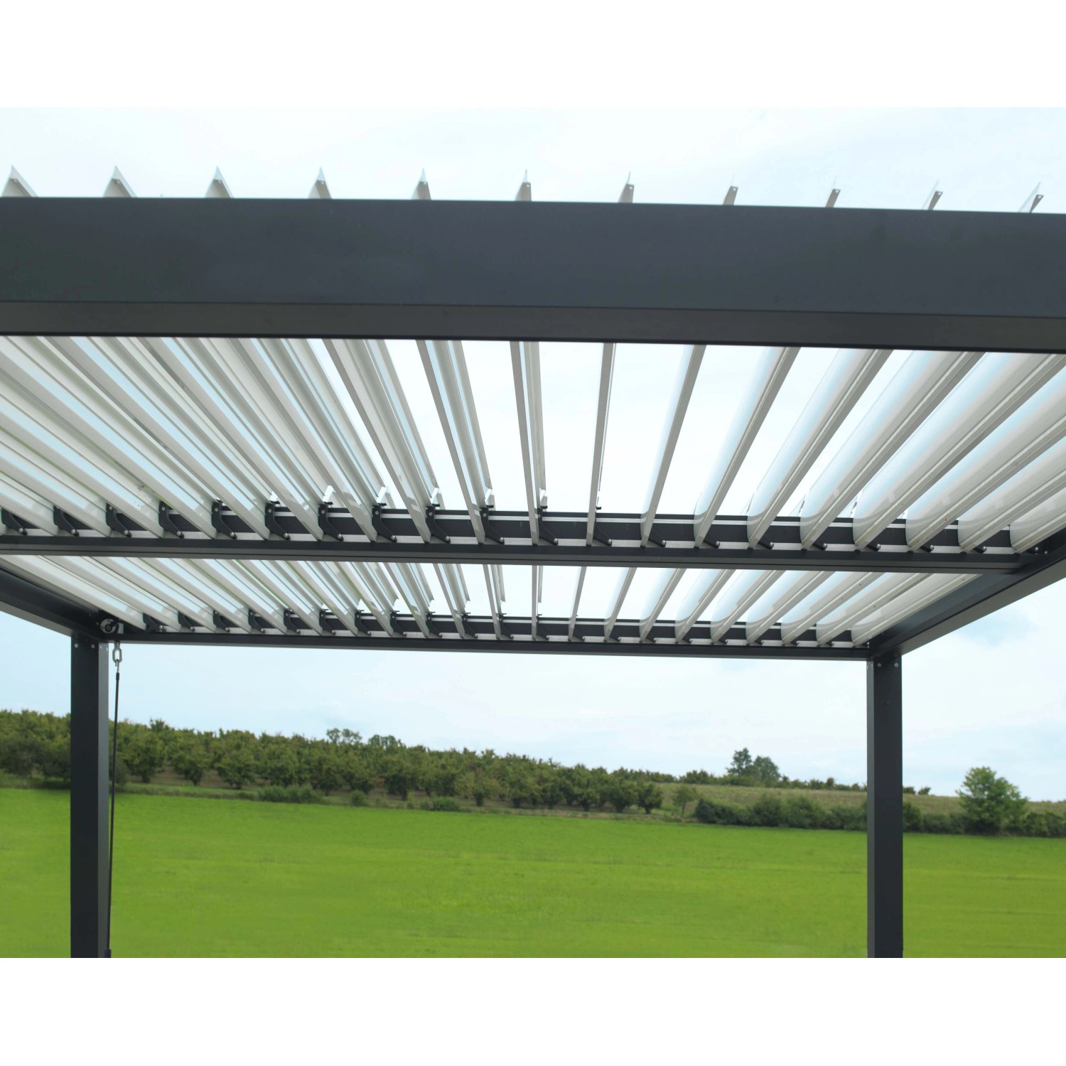 Pergola bioclimatica in alluminio Tennessee 300x300 cm antracite ...