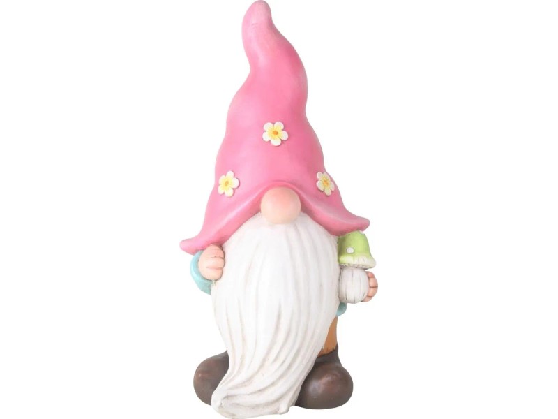 Decoro giardino Nano con cappello rosa acquista da OBI