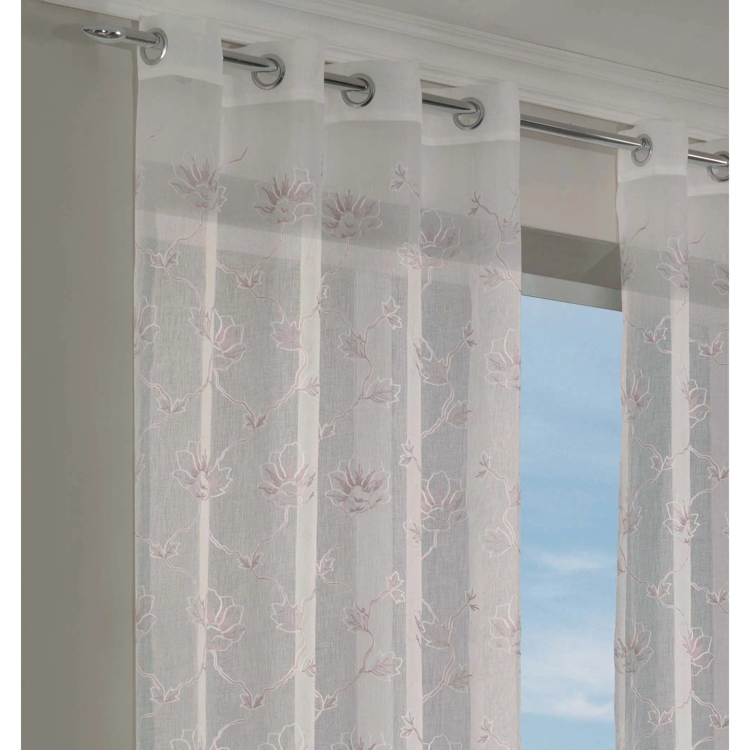 Tenda con anelli in poliestere liberty rosa 140x280 cm | OBI