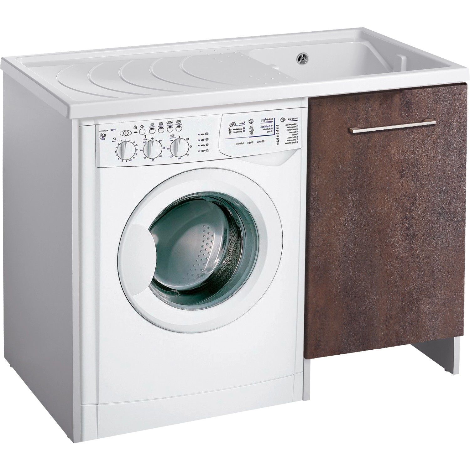 Mobile lavatoio in legno 109x60 finitura corten rosso | OBI