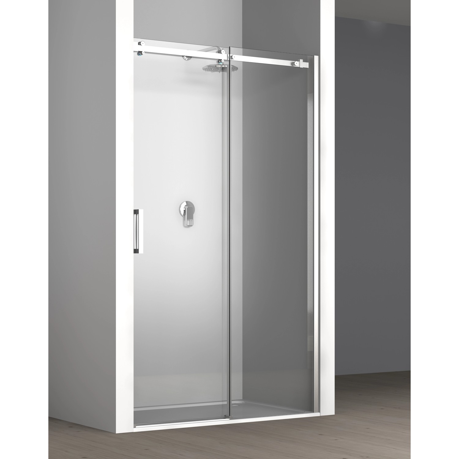 Porta scorrevole dx doccia Kilò 130 cm argento/trasparente | OBI