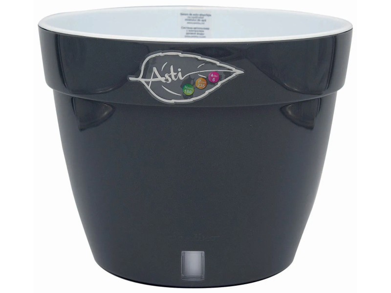 Vaso Asti in plastica 18 cm 2,5 l antracite/bianco | OBI