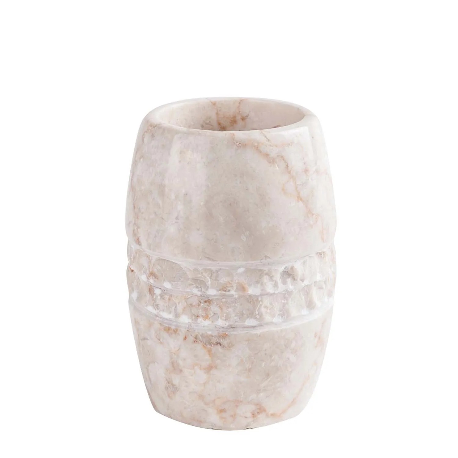 Bicchiere porta spazzolini Carrara in marmo striato avorio acquista da OBI