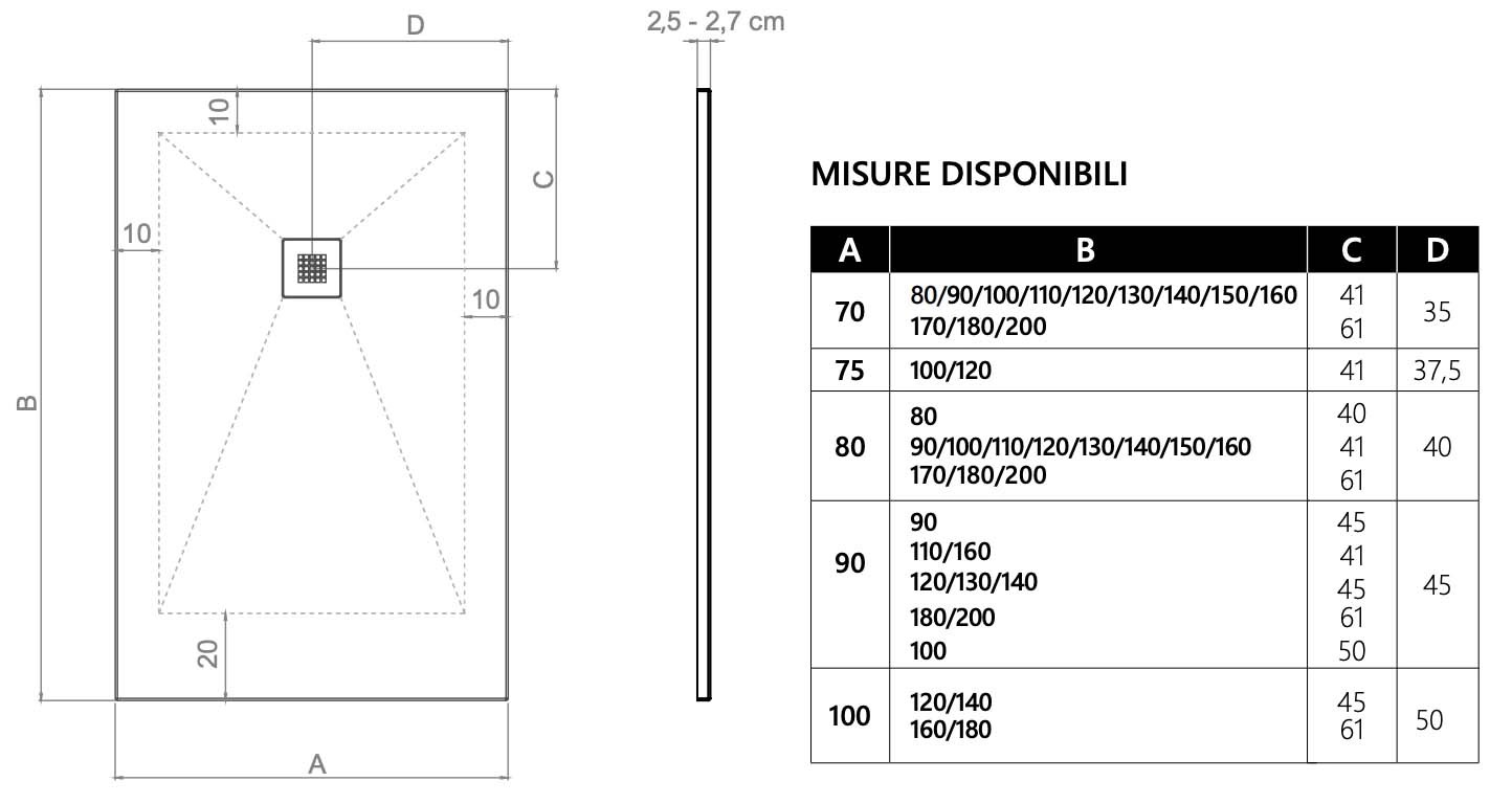 Piatto doccia Estasi 80x120 Tortora acquista da OBI