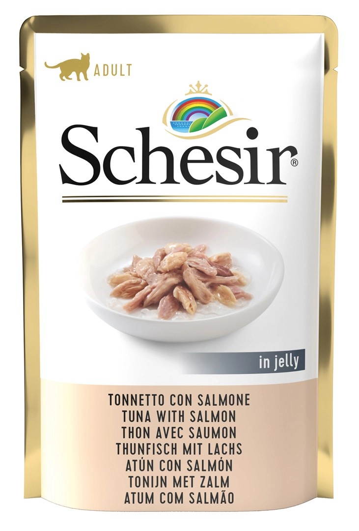 Cibo umido per gatto Schesir Tonnetto con salmone busta 85 g | OBI