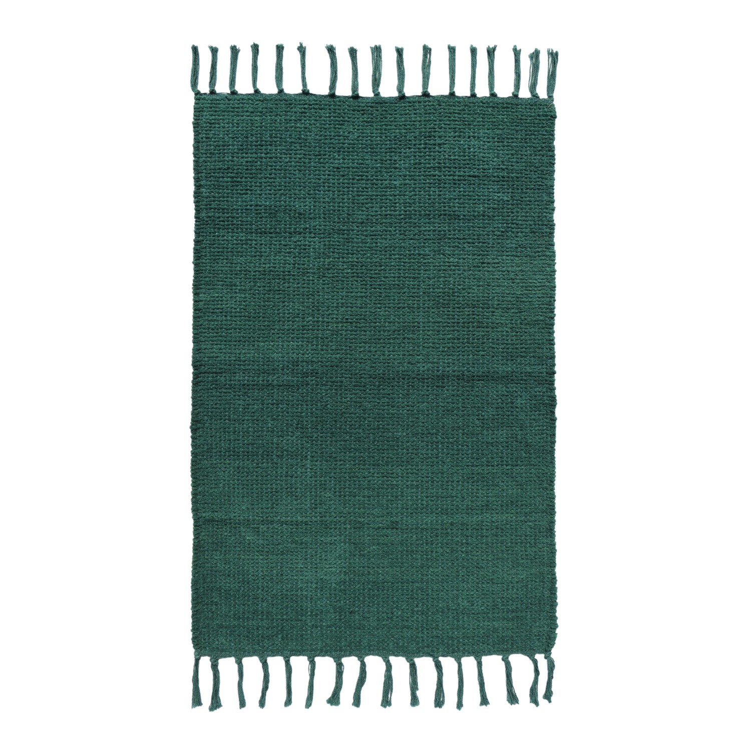 Tappeto verde in cotone con frange effetto ciniglia 50x80 cm acquista ...