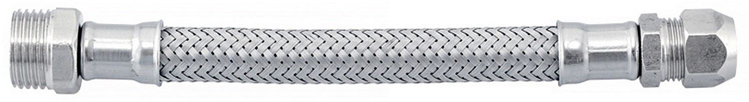 Flessibile in acciaio inox bicono 10 mm - 1/2" M lunghezza 20 cm ...