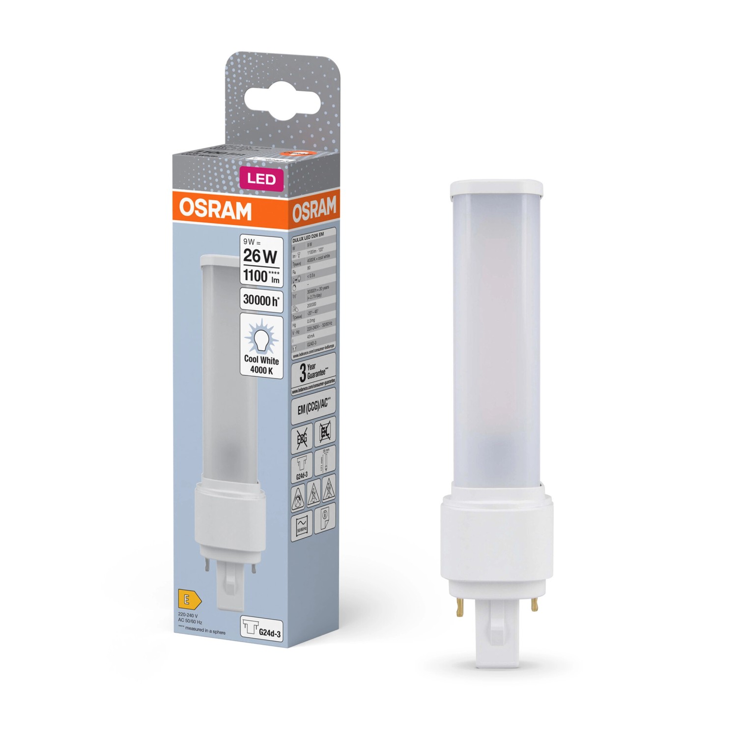 Lampadina LED Osram Dulux tubo G24 9 W 1100 lm 4000 K Ø 3,5 x H 17,1 cm ...
