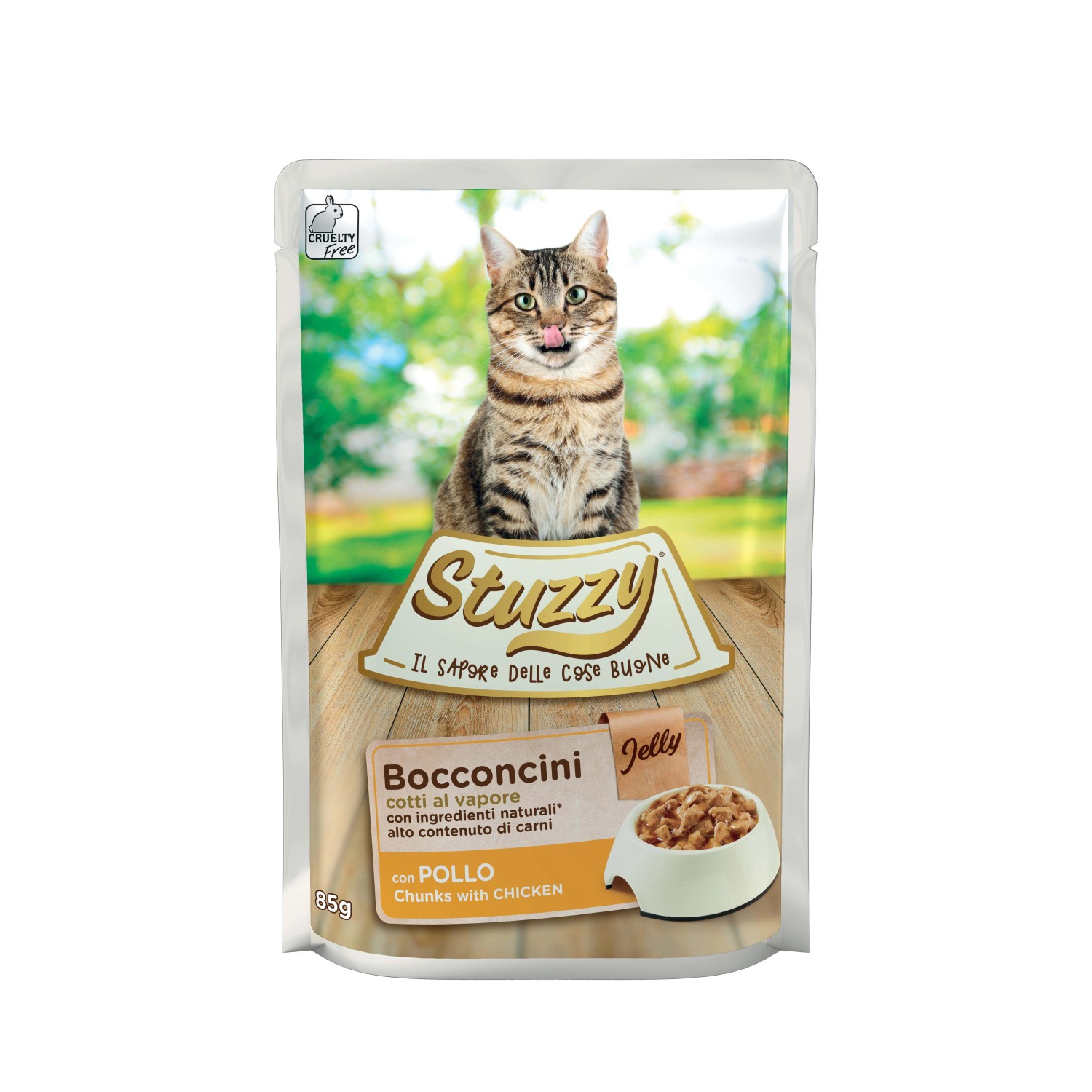 Cibo umido per gatto Stuzzy Bocconcini Jelly con Pollo busta 85 g | OBI