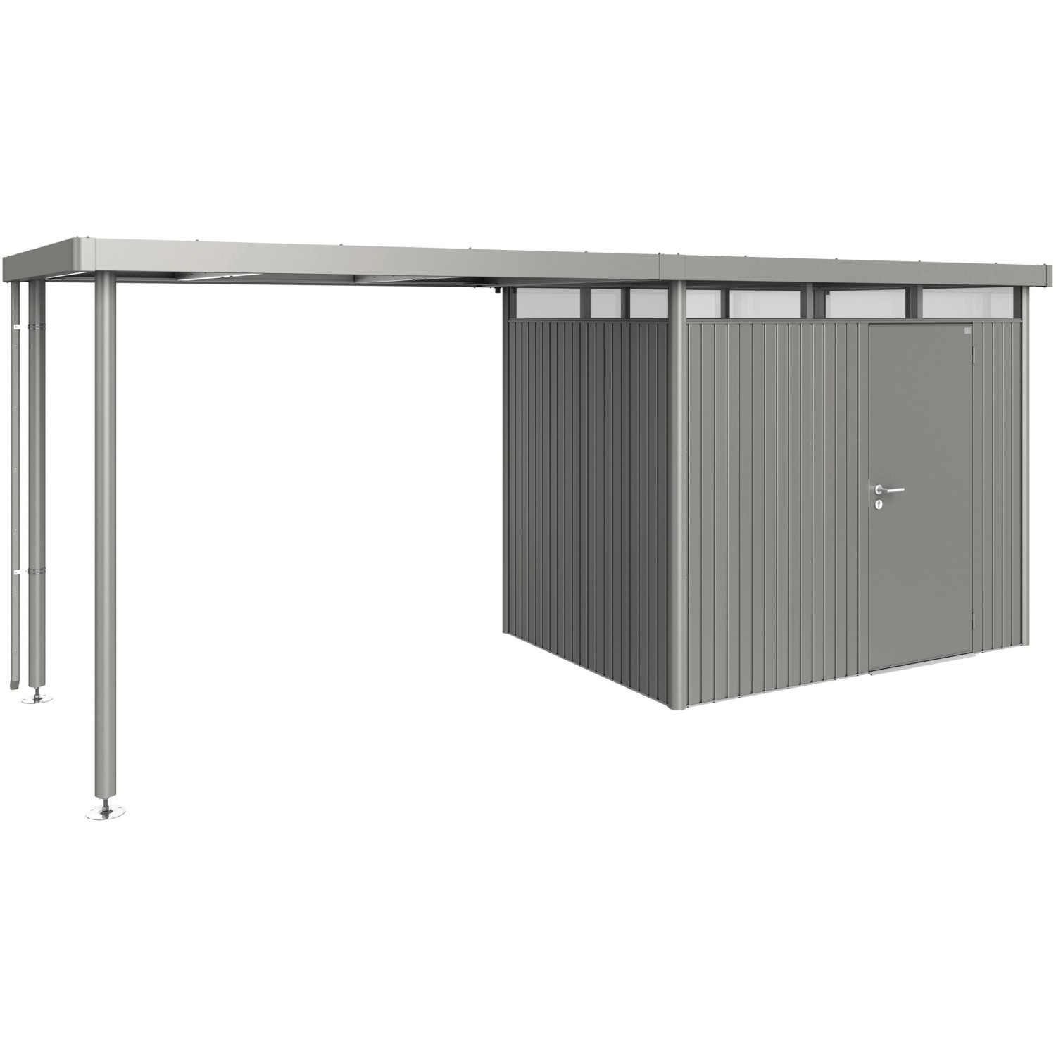 Tettoia laterale casetta giardino Biohort HighLine H2 grigio quarzo ...