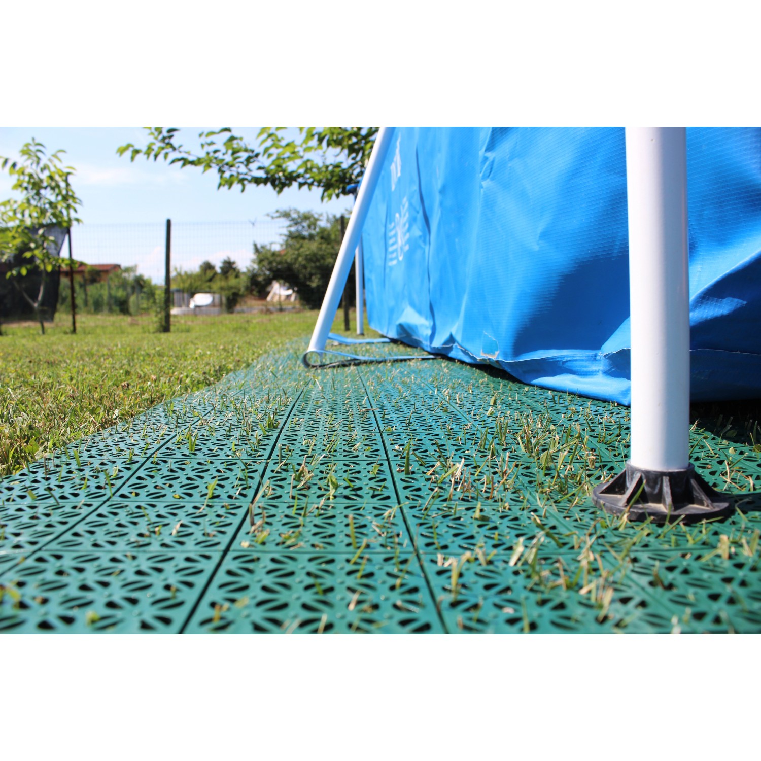 Piastrella da esterno in polipropilene Multiplate drenante verde 55x55 ...