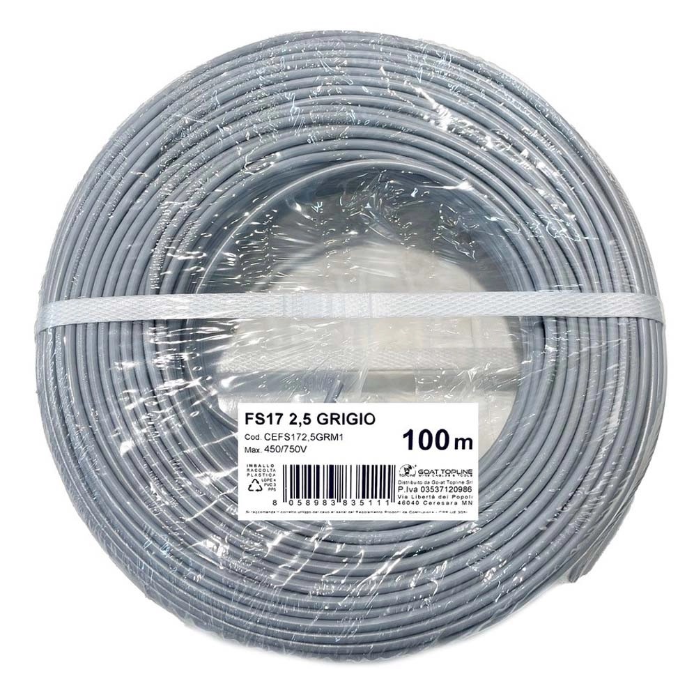 Cavo unipolare FS17 1x2,5 mm² 100 m in matassa grigio acquista da OBI