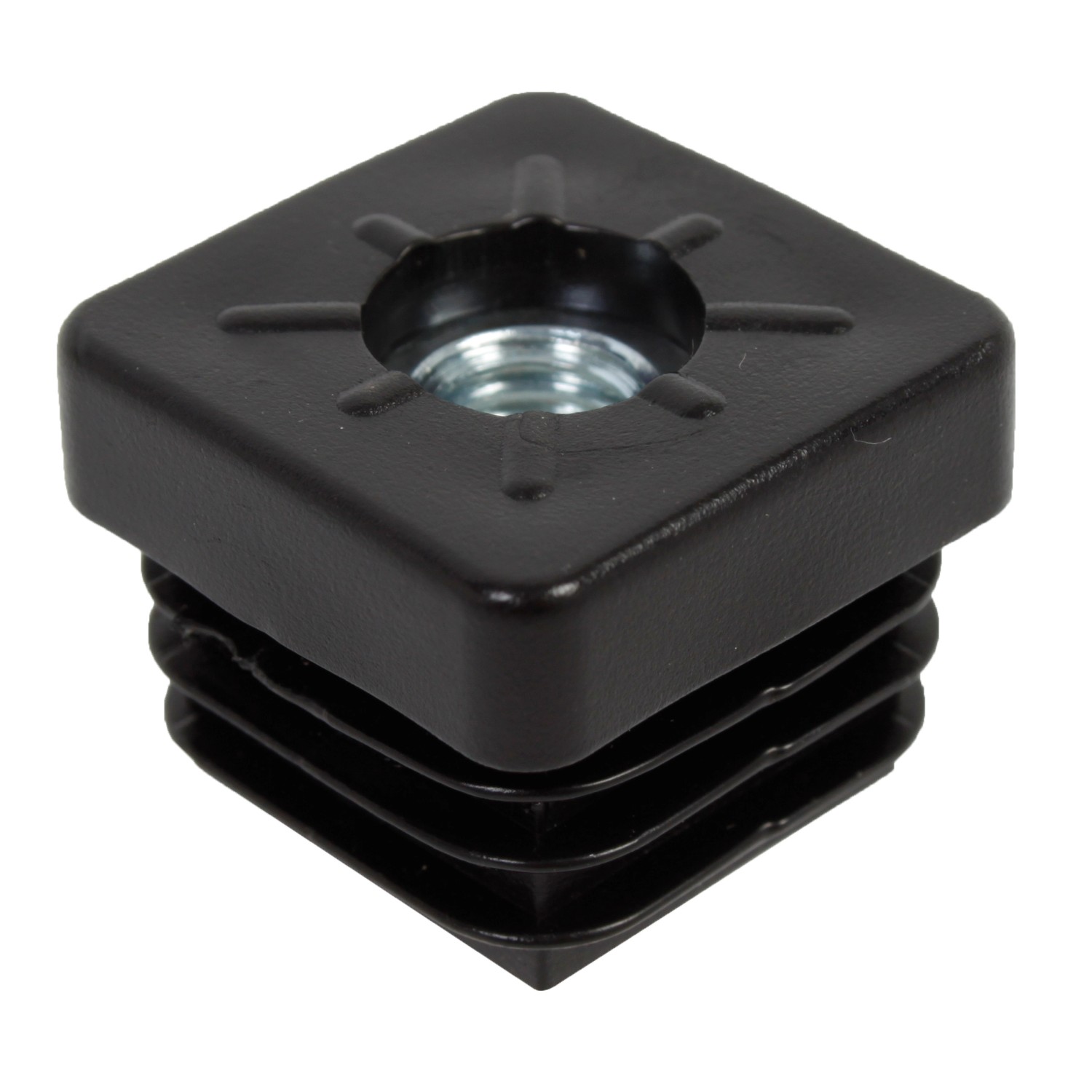 Tappo filettato per tubo quadro filettatura M8 25x25 mm nero | OBI