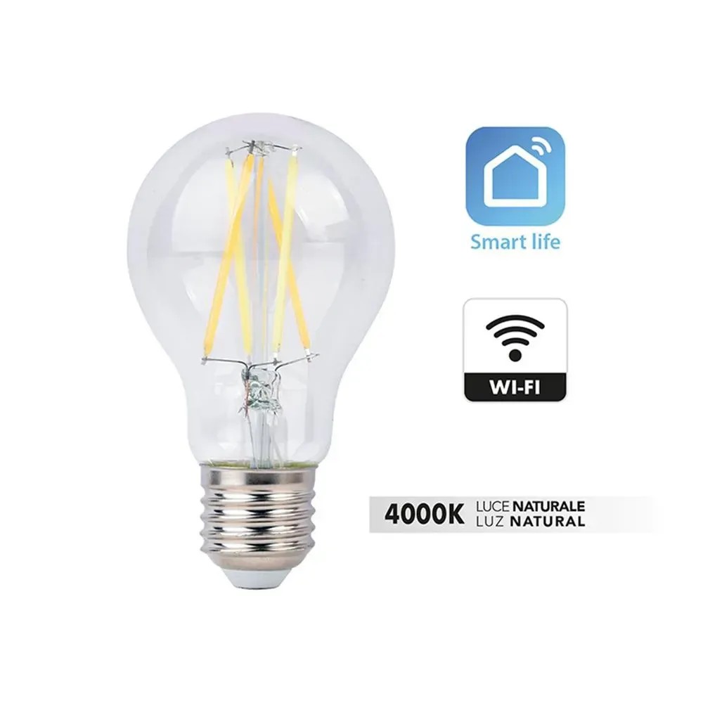 Lampadina led Smart Wi-Fi Goccia E27 8W 4000K 1055lm dimmerabile ...