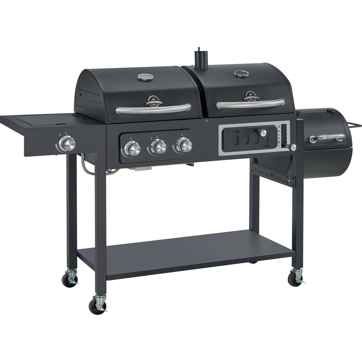 Barbecue combo Gas e Carbonella Dean con affumicatore 3 bruciatori ...