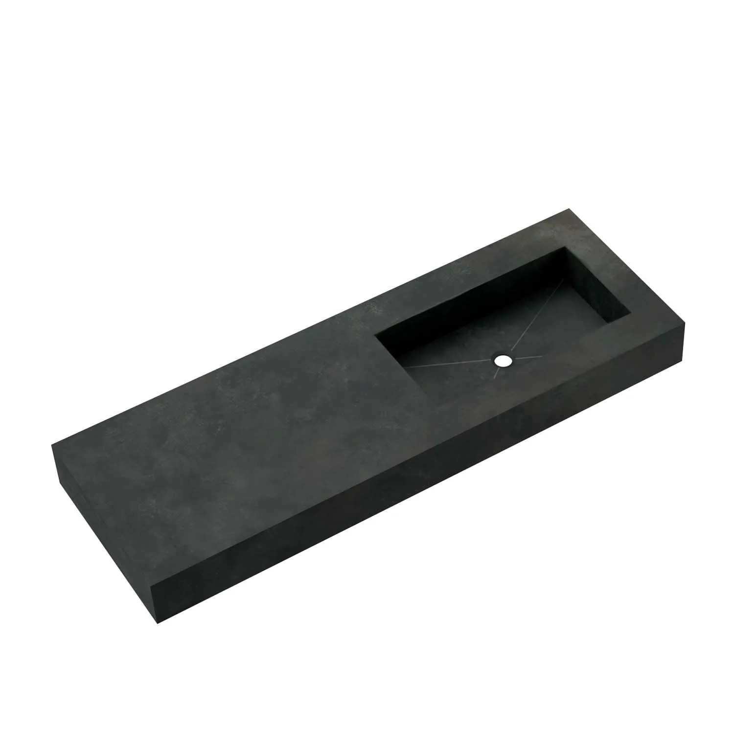 Top bagno gres Caren fascia "C" con vasca integrata sp 14 cm 105,5x51,2 ...