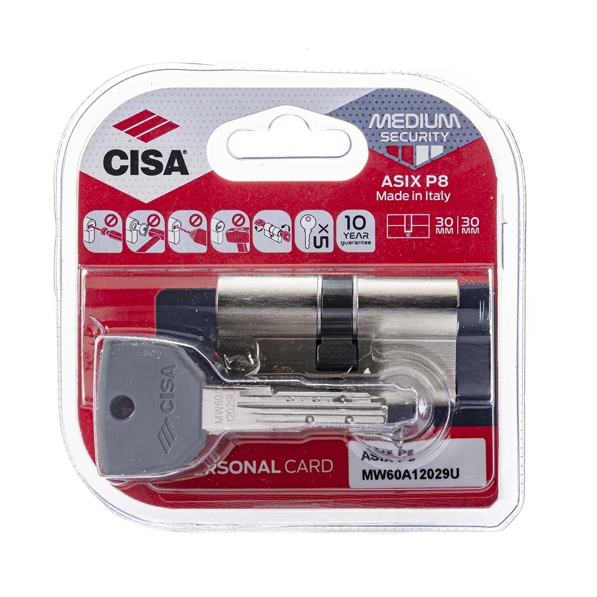 Cilindro europeo di sicurezza Cisa Asix P8 misura 30/30 mm | OBI