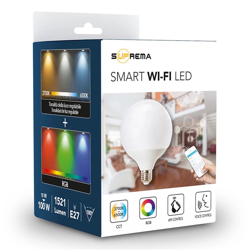 Lampadina led Smart Wi-Fi Globo RGB+CCT 180° E27 15W 1521lm acquista da OBI