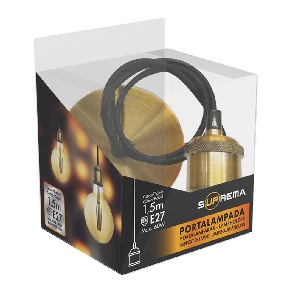 Portalampadina E27 sospeso oro 1,5 m max.60W acquista da OBI