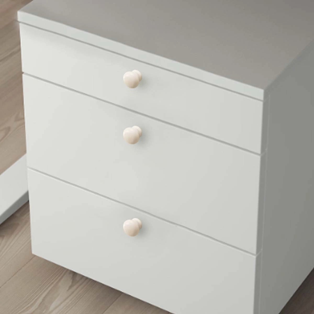 Set 2 pomoli in legno di faggio Ø 33 mm laccato bianco acquista da OBI