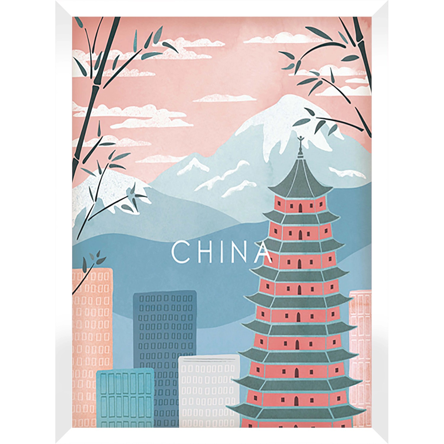 Stampa con cornice China bianco 30x40 cm acquista da OBI