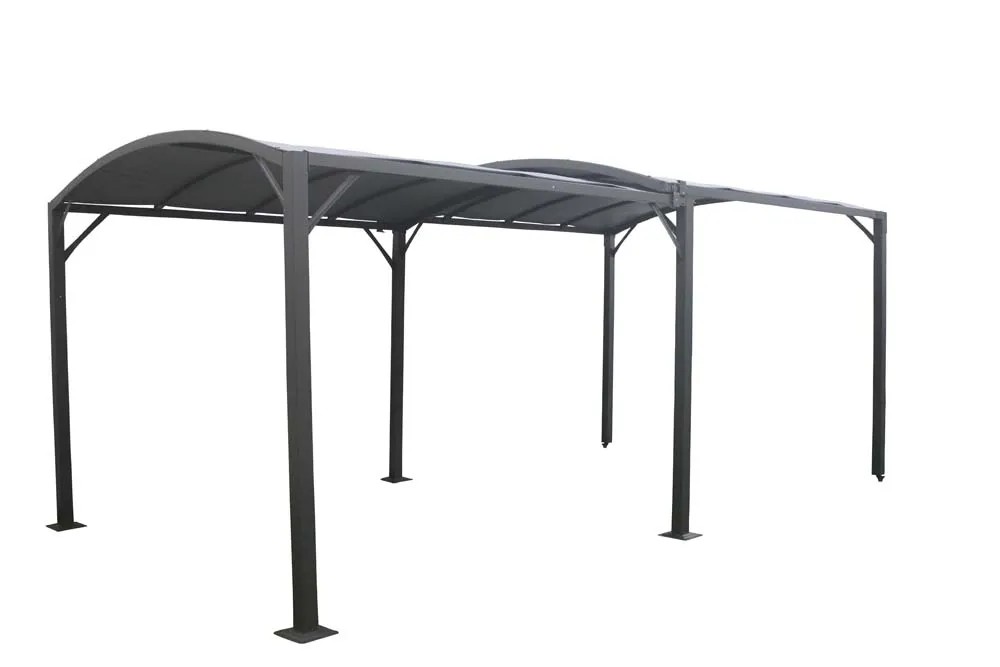 Pergola in acciaio galvanizzato copertura in poliestere 243x565x300 cm ...