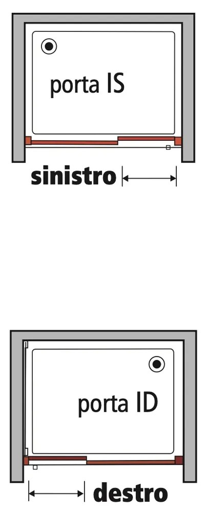 Porta scorrevole dx doccia Kilò 130 cm argento/trasparente | OBI