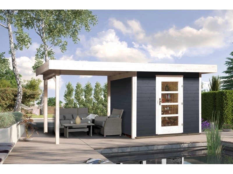 Casetta da giardino in legno Weka antracite 530x240 cm | OBI