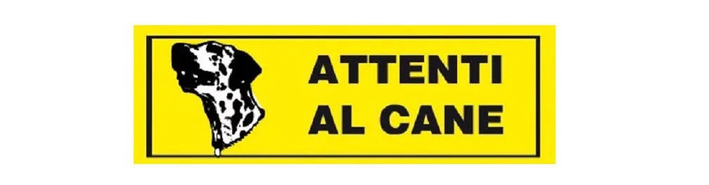 Segnale di pericolo "Attenti al cane" 23 x 10 cm acquista da OBI