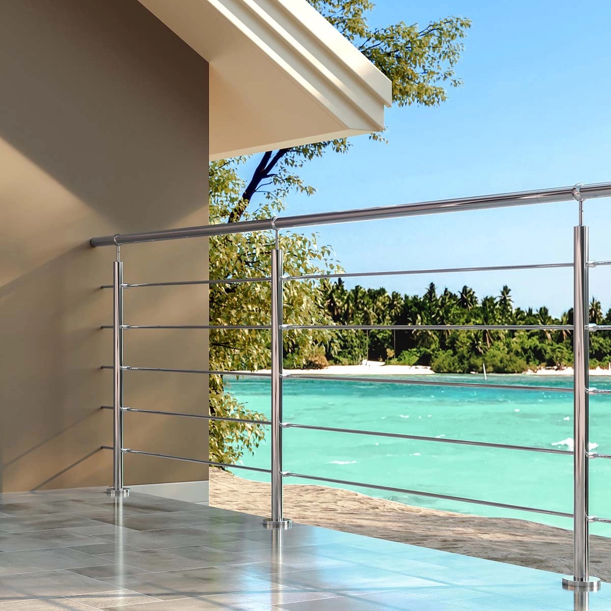 Parapetto in acciaio inox lucido in kit Modulo A1 acquista da OBI