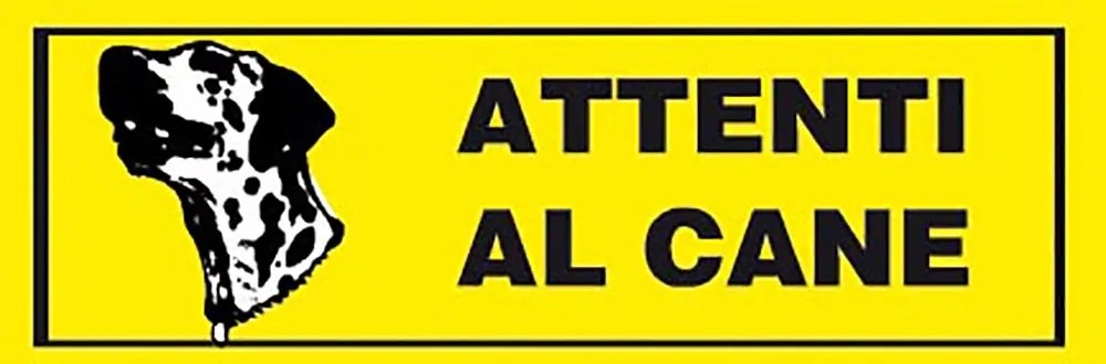 Segnale di pericolo "Attenti al cane" 23 x 10 cm acquista da OBI